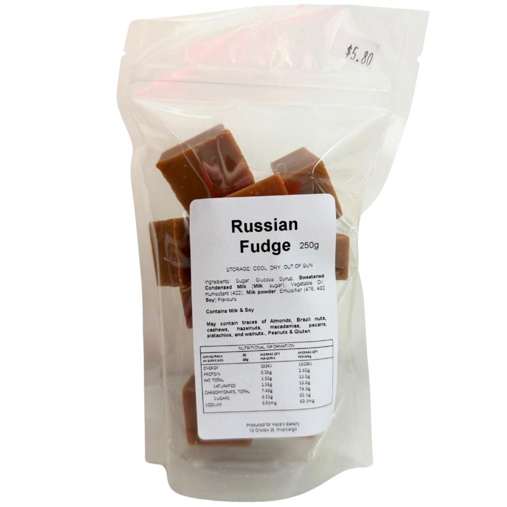 Russian Fudge 250gm - Kaye's Bakery